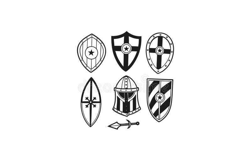 Shield Logo Style Silhouette Vector Art Illustration Stock Vector ...