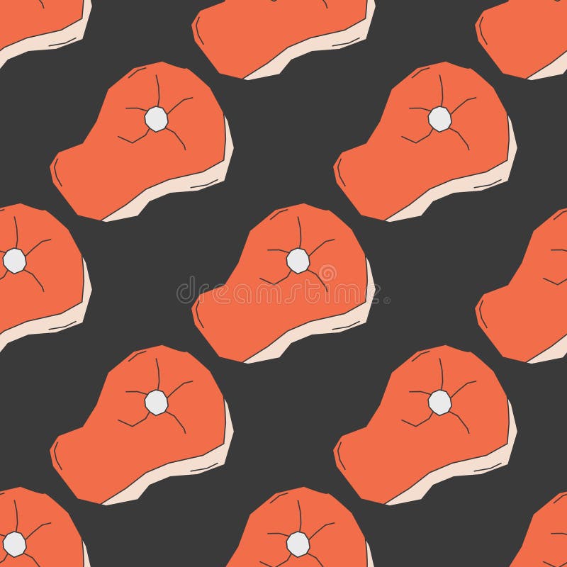 Seamless Steak Pattern. Drawn Meat Background Stock Vector ...