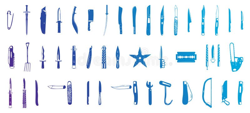Sharp Tool and Equipment Icon Collection Stock Illustration ...