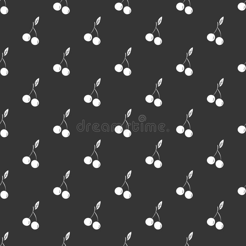 Seamless Cherry Pattern. Doodle Vector with Cherry Icons. Vintage ...