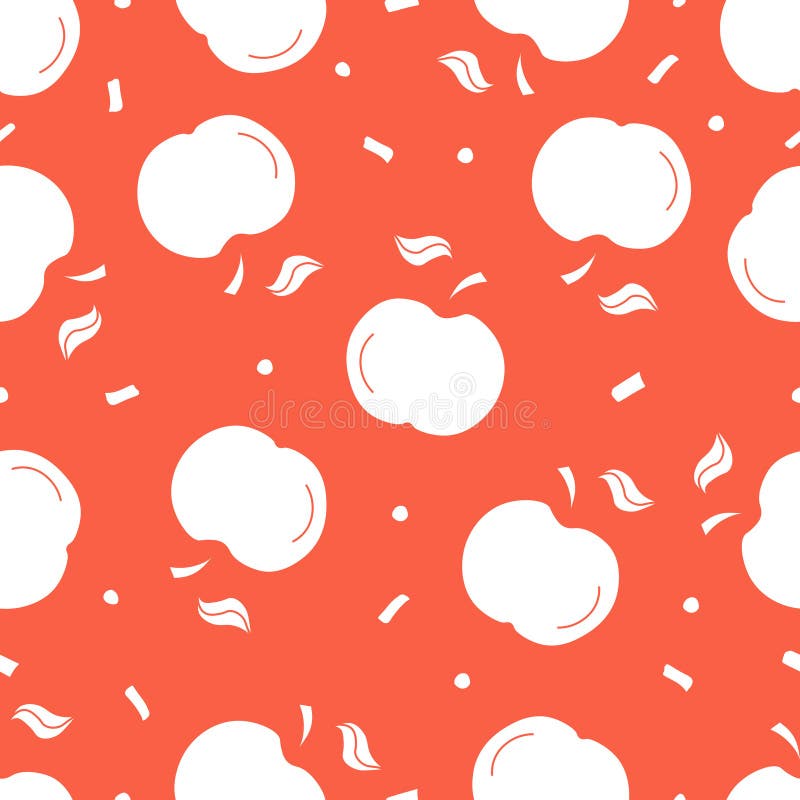 Seamless Apple Pattern. Colored Seamless Doodle Pattern with Apples ...