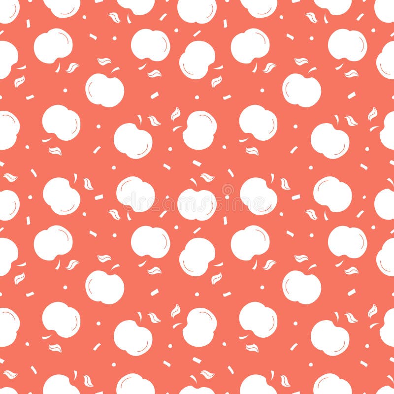 Seamless Apple Pattern. Colored Seamless Doodle Pattern with Apples ...