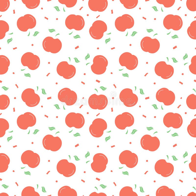 Seamless Apple Pattern. Colored Seamless Doodle Pattern with Apples ...
