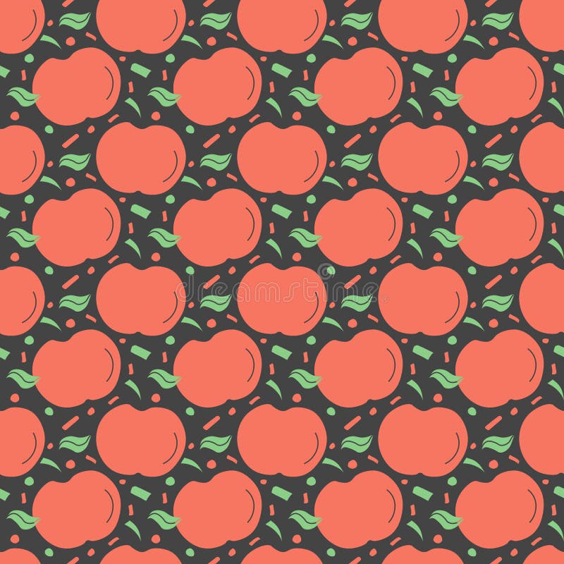 Seamless Apple Pattern. Colored Seamless Doodle Pattern with Apples ...
