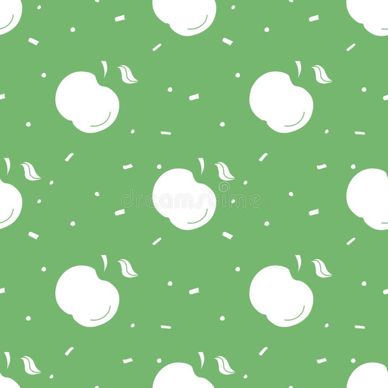 Seamless Apple Pattern. Colored Seamless Doodle Pattern with Apples ...