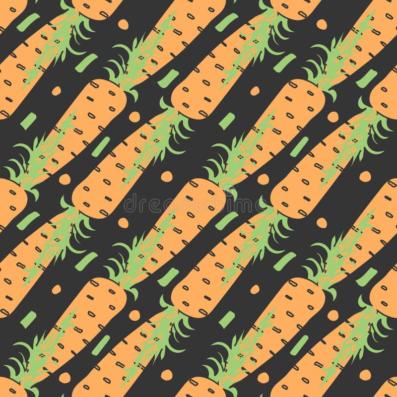 Seamless Carrot Pattern. Doodle Illustration with Carrot. Pattern with ...