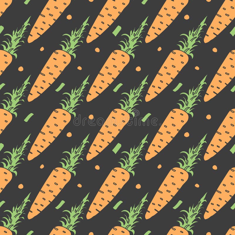 Seamless Carrot Pattern. Doodle Illustration with Carrot. Pattern with ...