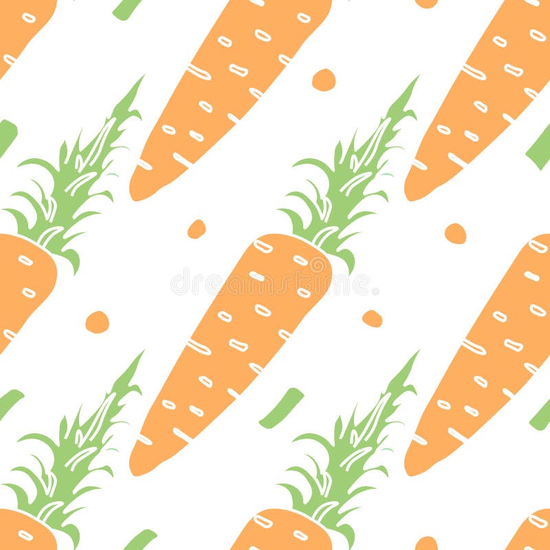 Seamless Carrot Pattern. Doodle Illustration with Carrot. Pattern with ...