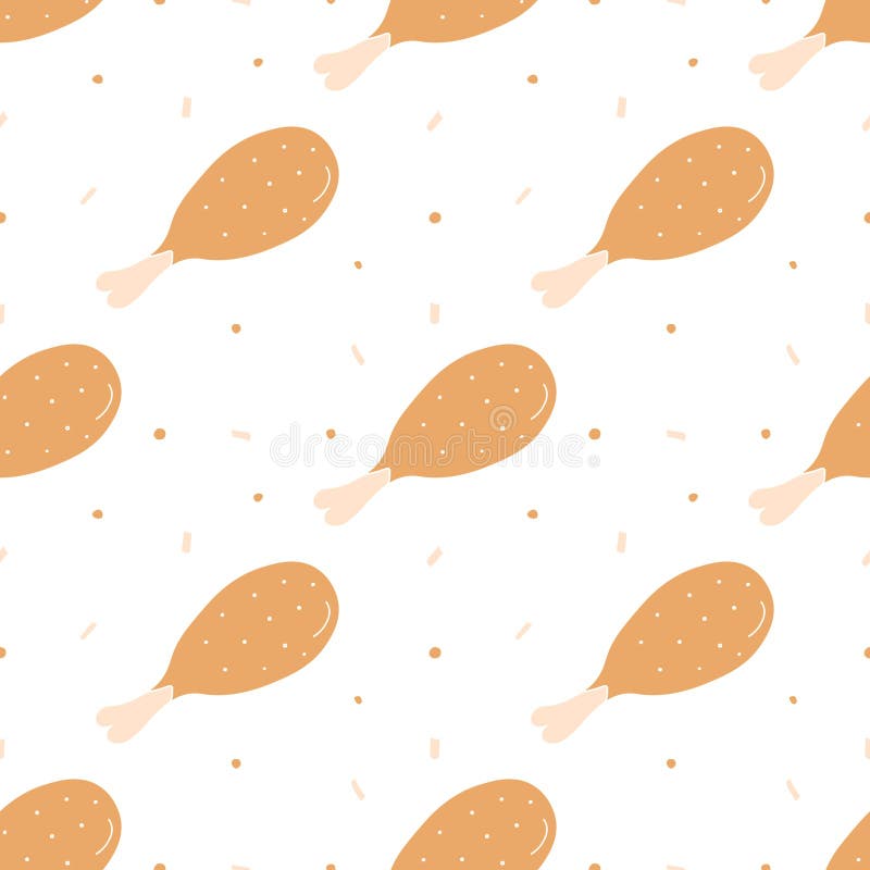 Seamless Pattern with Chicken Legs. Meat Background. Doodle Chicken ...
