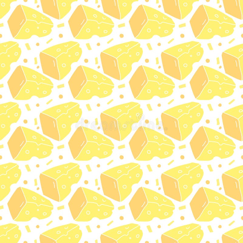 Seamless Cheese Pattern. Drawing Doodle Background with Cheese Stock ...