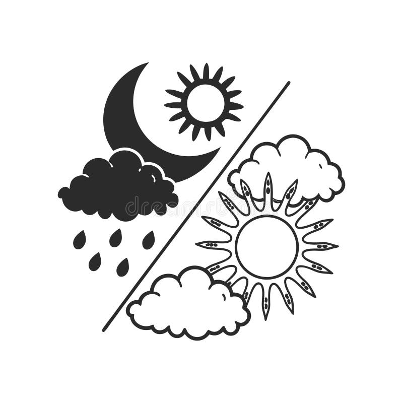 Opposite Day Element Silhouette Vector Art Stock Vector - Illustration ...