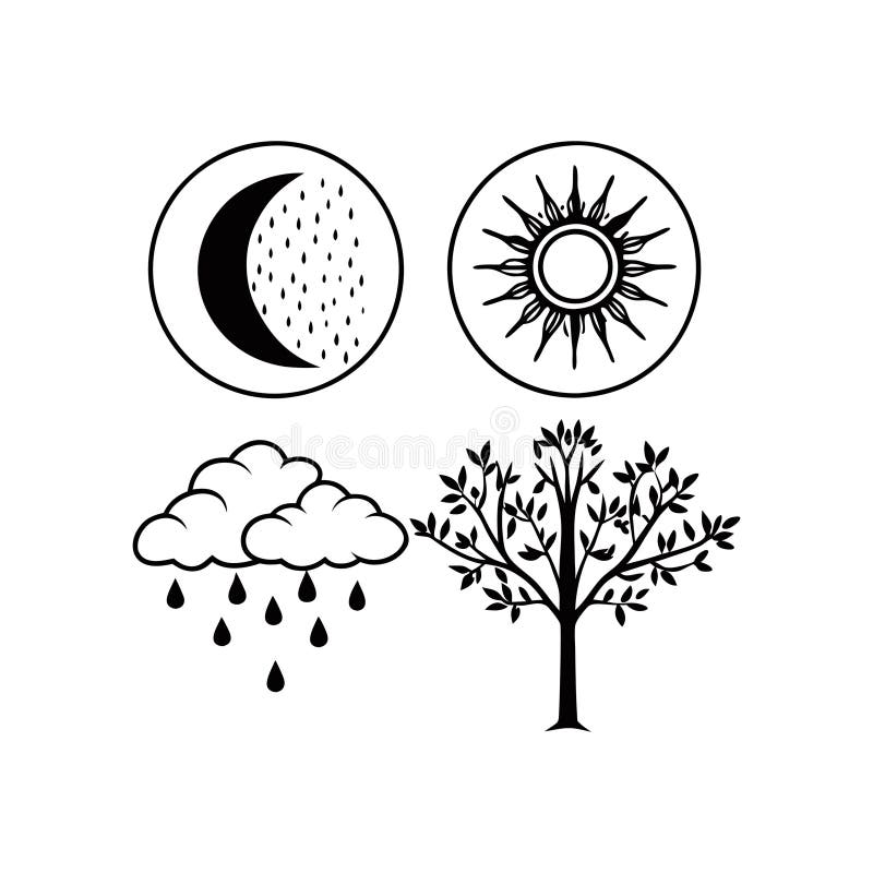 Opposite Day Element Silhouette Vector Art Stock Vector - Illustration ...