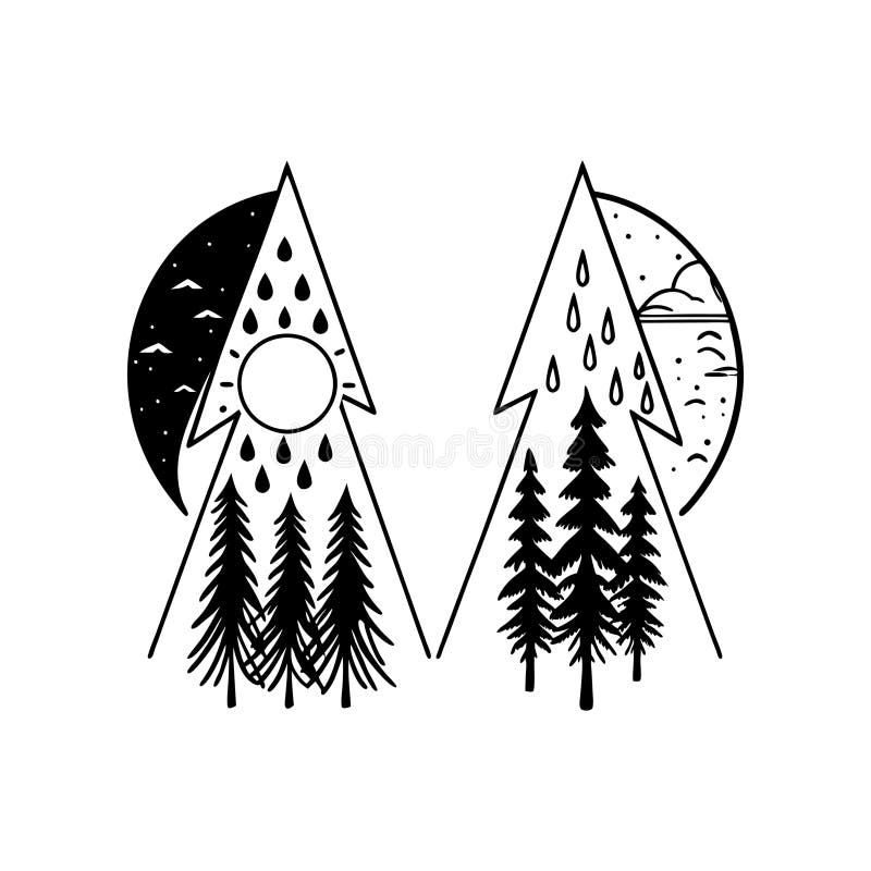 Opposite Day Element Silhouette Vector Art Stock Vector - Illustration ...