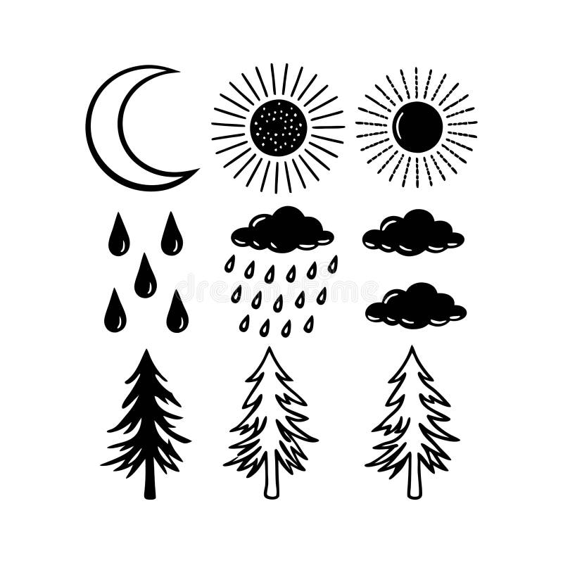 Opposite Day Element Silhouette Vector Art Stock Vector - Illustration ...