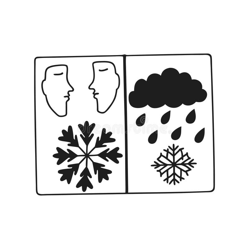 Opposite Day Element Silhouette Vector Art Stock Vector - Illustration ...