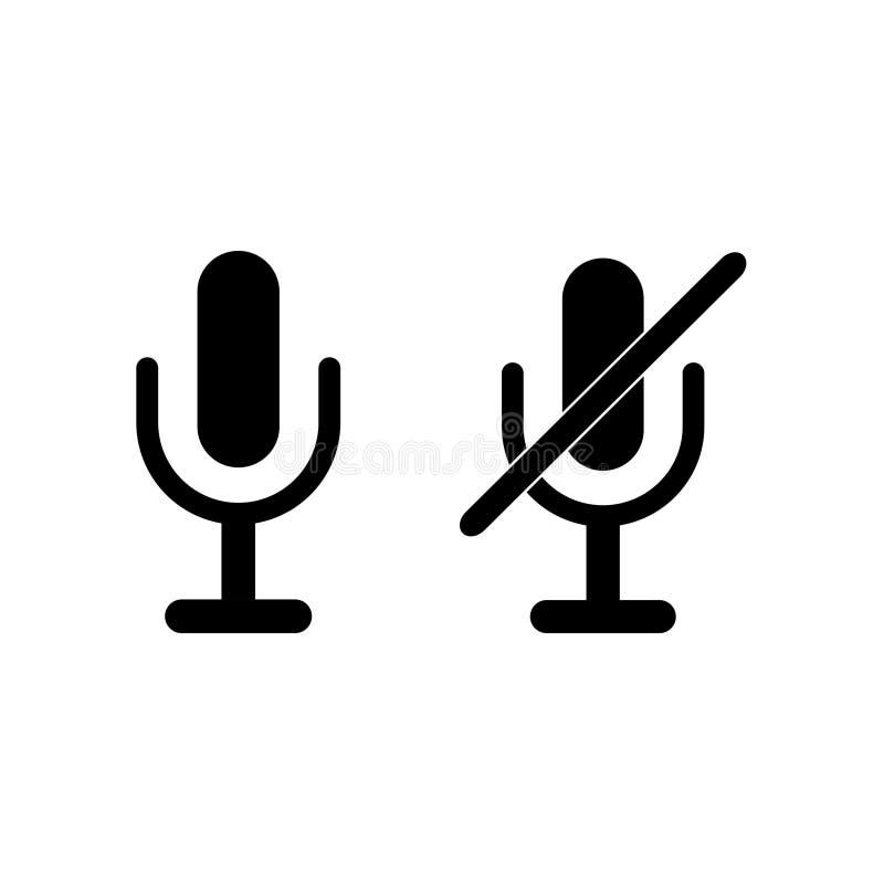 Microphone,on-off,sound stock vector. Illustration of line - 353164115