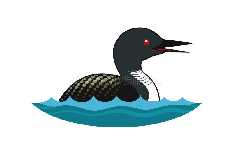 Common Loon Bird Vector Art Illustration Image Stock Illustration ...