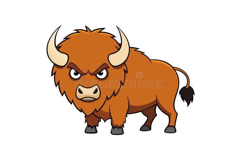 Cartoon Style Animal Bison Vector Image Illustration Stock Vector ...