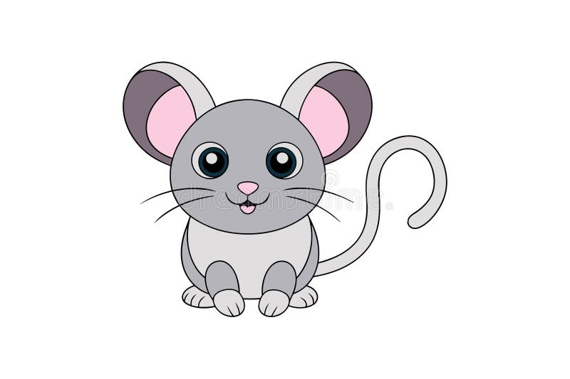 Coloring Page Cute Cartoon Mouse Silhouette Vector Illustration Stock ...