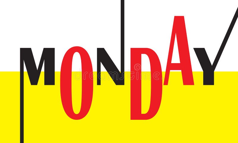 Colourful Day Name - Monday Stock Illustration - Illustration of ...