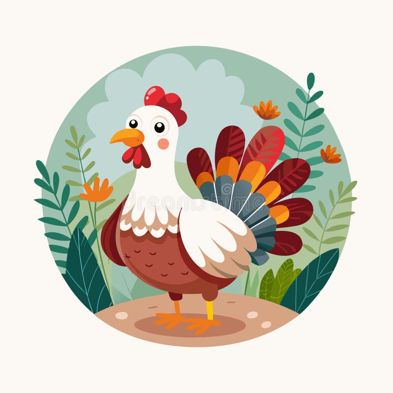 Chicken Poultry Hand Drawn Flat Stylish Mascot Cartoon Character ...