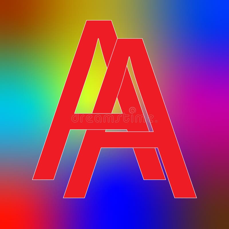 AA - Double Iconic logo stock illustration. Illustration of neon ...