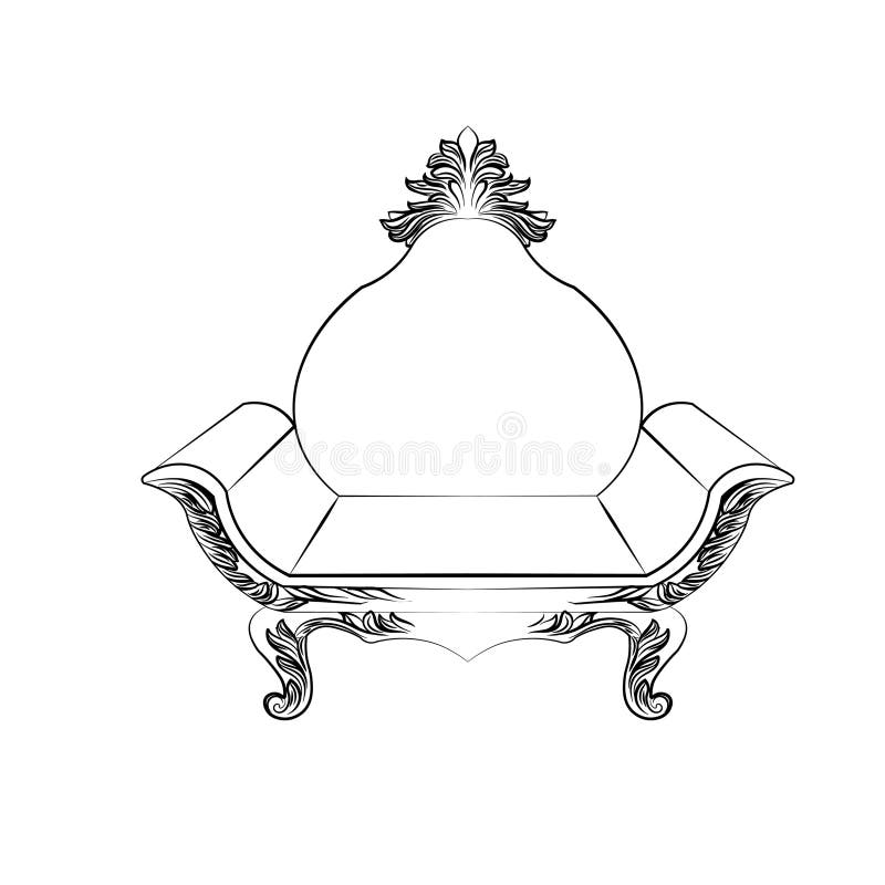 Lineart Vintage Pattern Chair Stock Vector - Illustration of retro ...