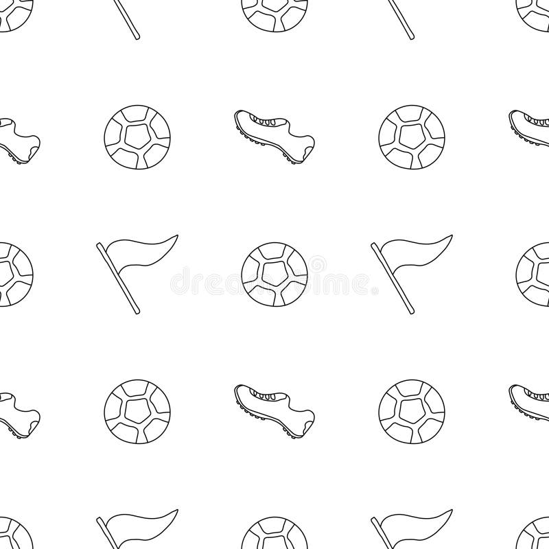 Vector Seamless Sport Pattern. Doodle Illustration with Sport ...
