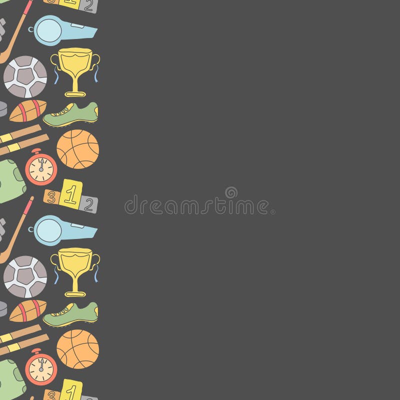 Sport Frame. Doodle Sport Illustration with Place for Text. Background ...