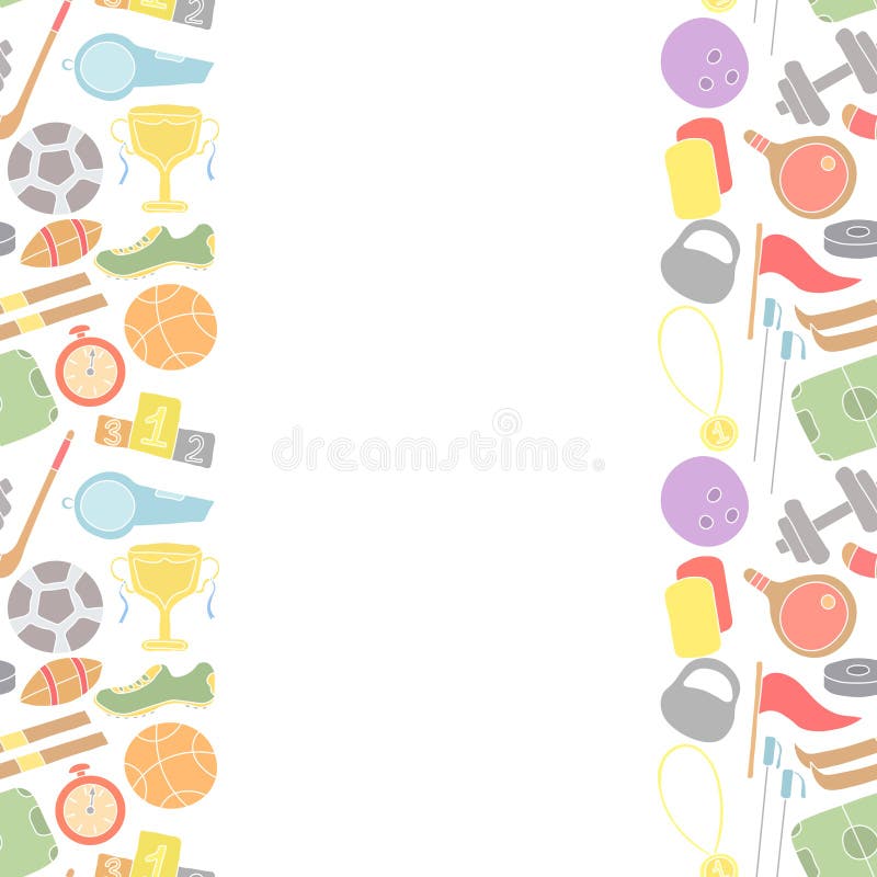 Sport Frame. Doodle Sport Illustration with Place for Text. Background ...