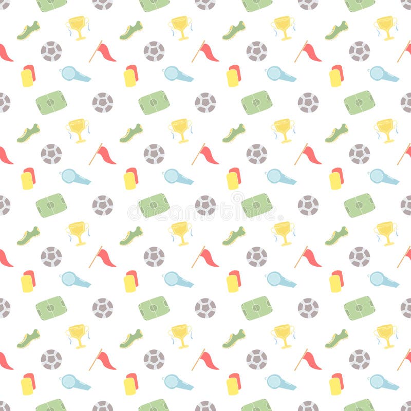 Seamless Sport Pattern. Doodle Background with Cartoon Sports Icons ...
