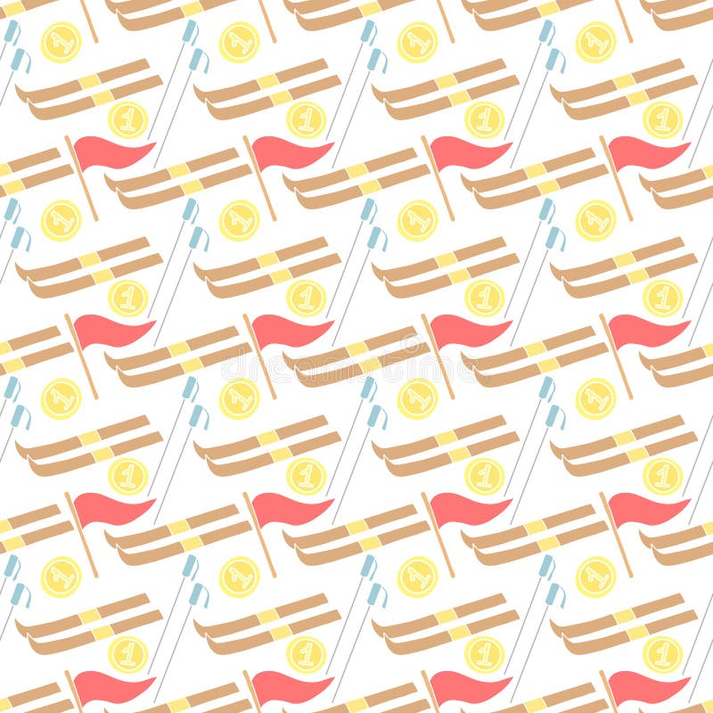 Seamless Skis Pattern. Background with Sports Icons Stock Vector ...