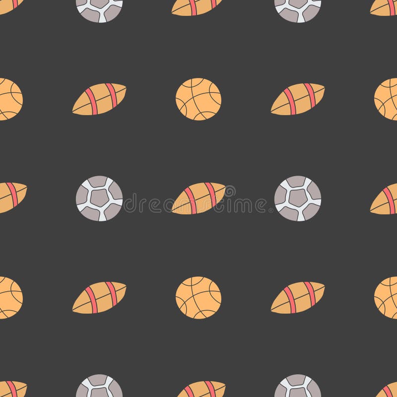 Seamless Sports Balls Pattern. Background with Sports Icons Stock ...