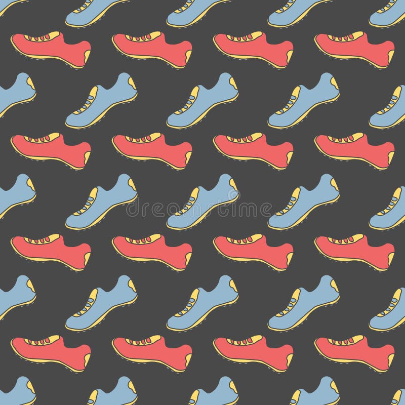 Seamless Football Boots Pattern. Background with Sports Icons Stock ...