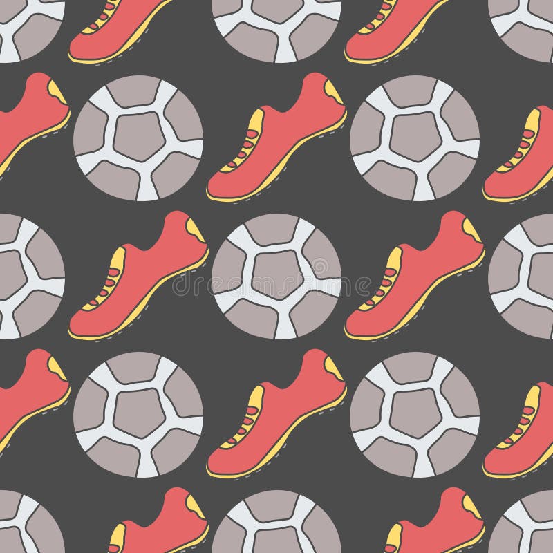 Seamless Football Pattern. Background with Sports Icons Stock ...