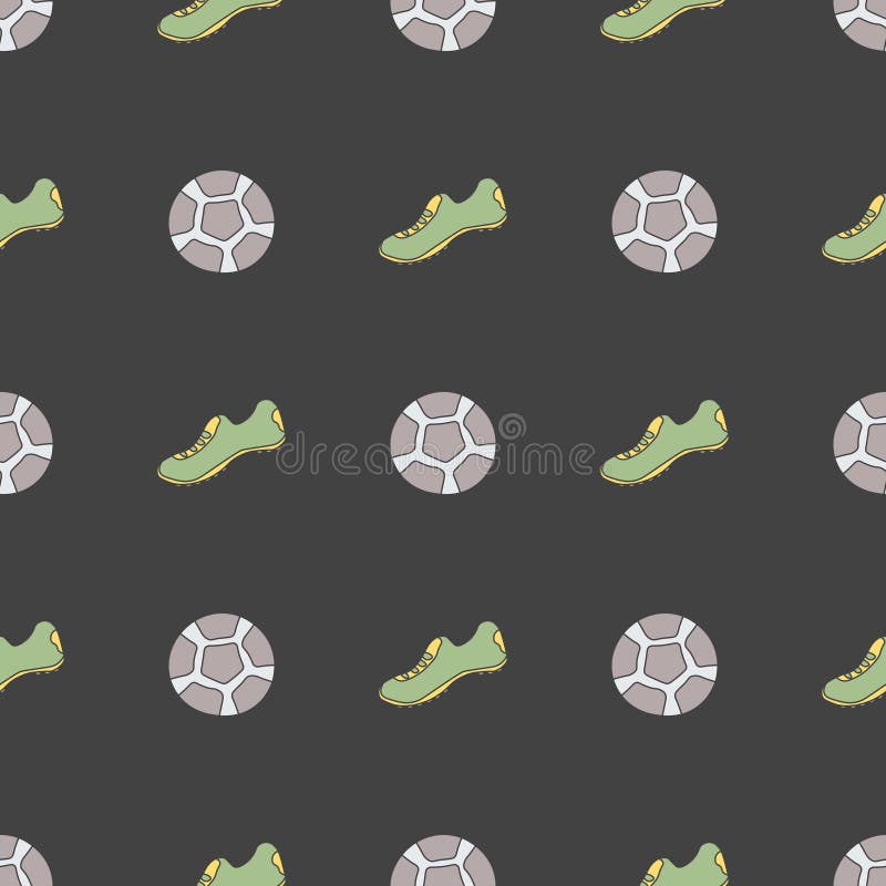 Seamless Football Pattern. Background with Sports Icons Stock Vector ...