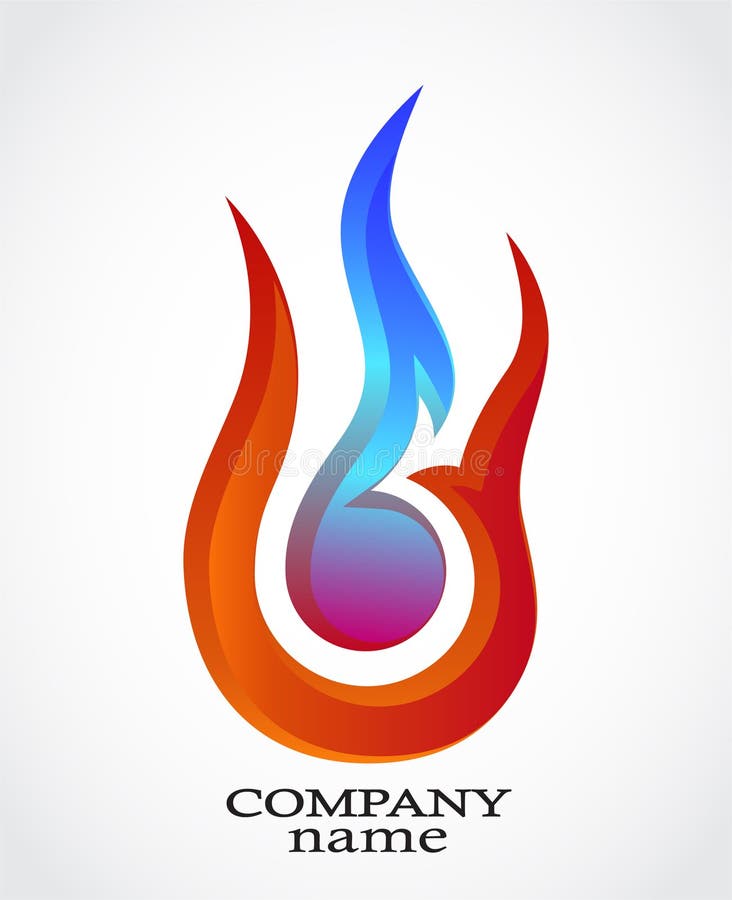 Elegant Stylized Red Blue Flame Logo Design Stock Vector - Illustration ...