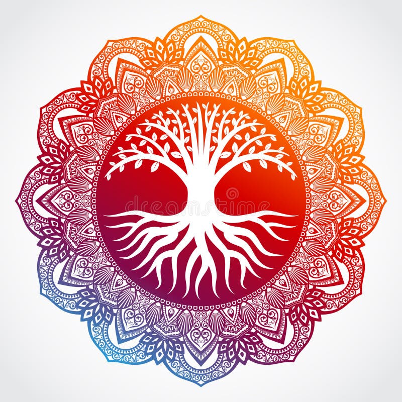 Mandalas Pink Tree Colourful Christmas Baubles On ArtWOW: Tree Of Life