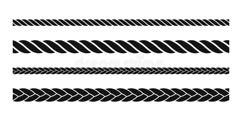 Straight Rope Vector Icon. Set of Repeating Rope Patterns. Seamless ...