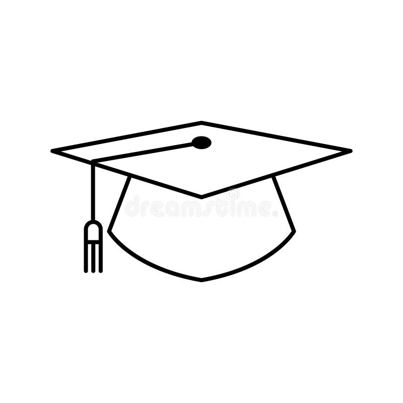 Graduation Hat Line Icon for Ceremony. University Academic Graduation ...