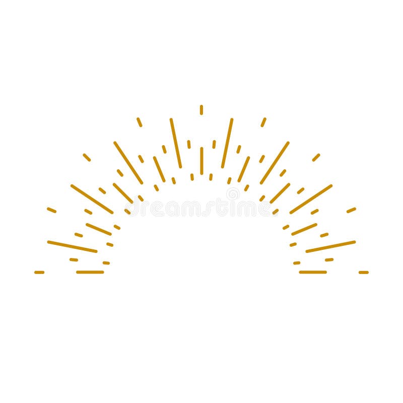 Vintage Sunburst with Lines, Featuring Sunset Beams, a Half Circle with ...