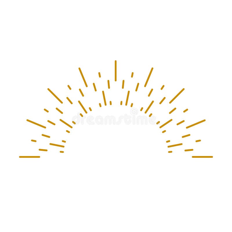 Vintage Sunburst with Lines, Featuring Sunset Beams, a Half Circle with ...