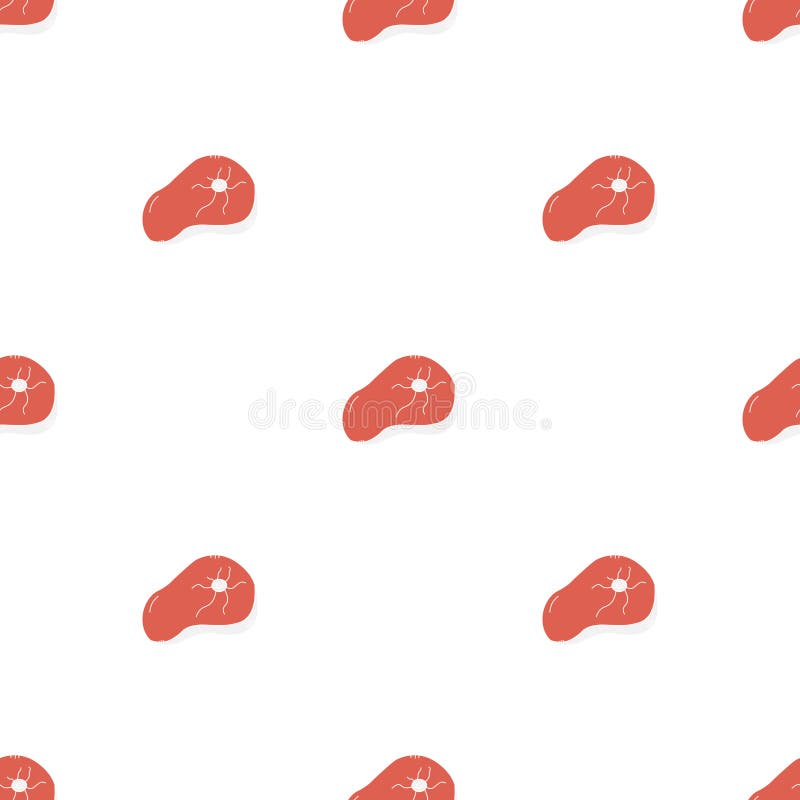 Seamless Steak Pattern. Hand Drawn Meat Background Stock Illustration ...