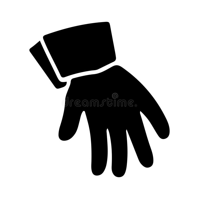 Hand Icon Vector. Black Flat Icon Isolated on White Background. Stock ...