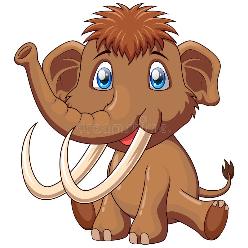 Funny Mammoth Cartoon Character Stock Vector - Illustration of body ...