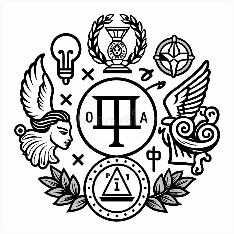 Greek Signs and Symbols Tattoo Different Greek Letter Stock ...