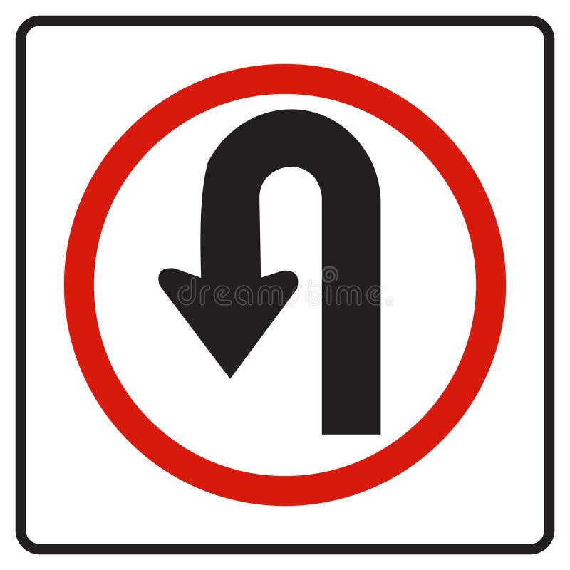 U-turn Symbol and Traffic Sign Vector Illustration Stock Illustration ...