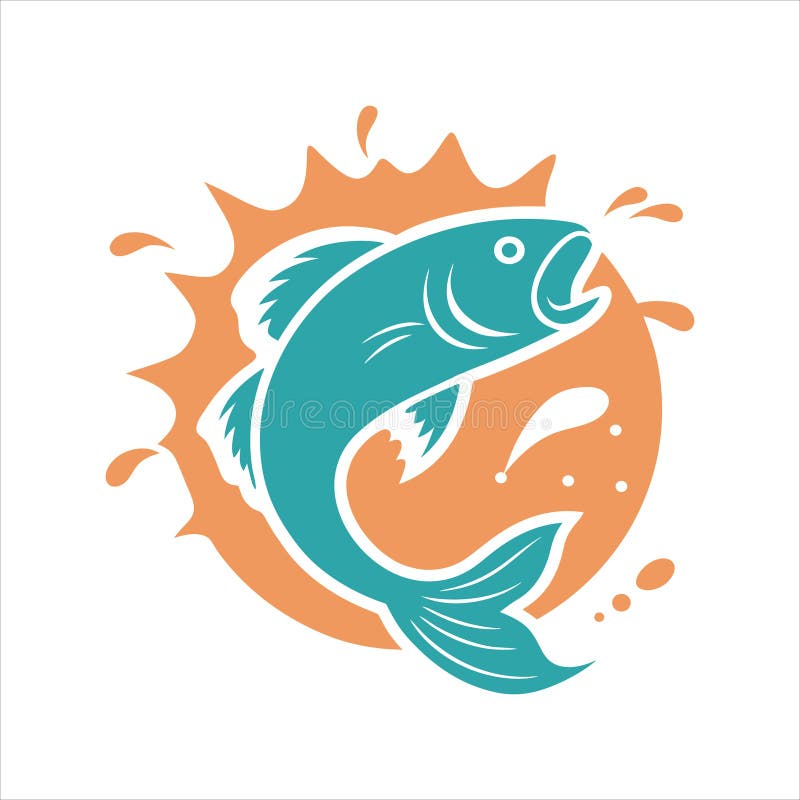 Vintage Fish Silhouette with Water Splash for T-Shirt Designs Stock ...