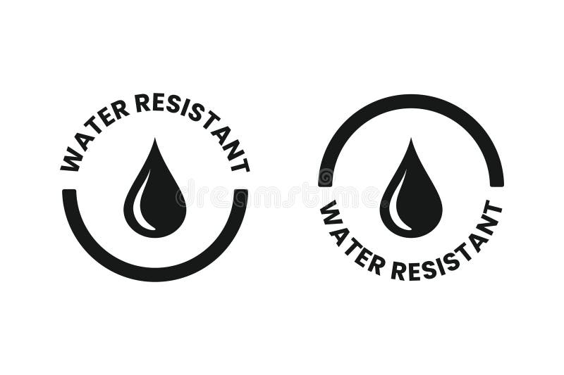 Water Resistant and Waterproof Icon Vector. Water Resistant Signs ...