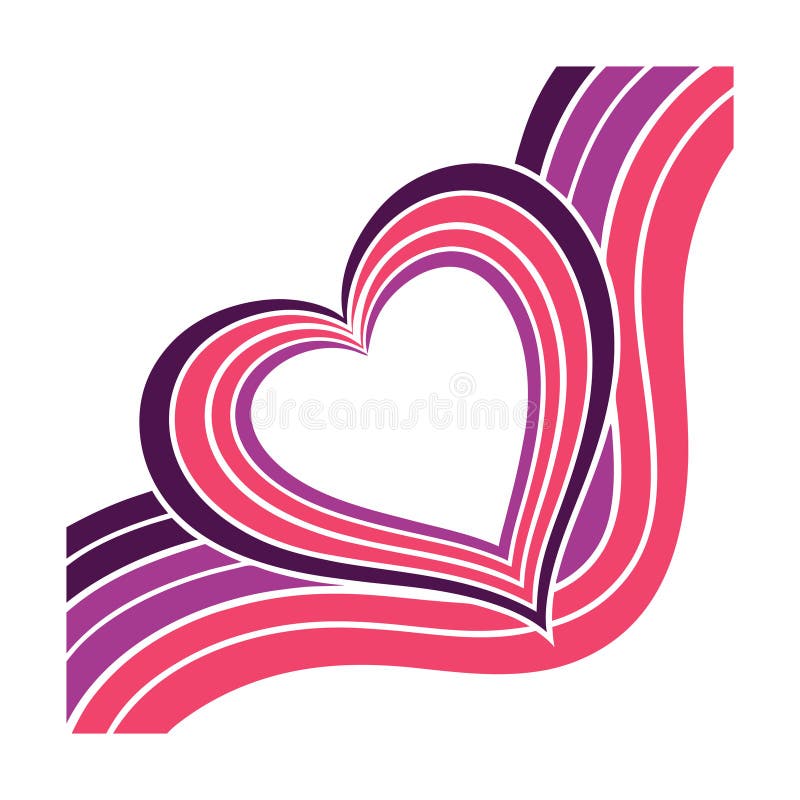 Abstract Heart Forms with Fluid Waves and Curves Stock Vector ...